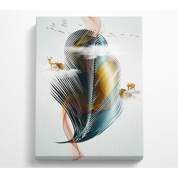 Sansibar Home Feather Wave - Kunstdrucke auf Leinwand ohne Rahmen | Wayfair.de